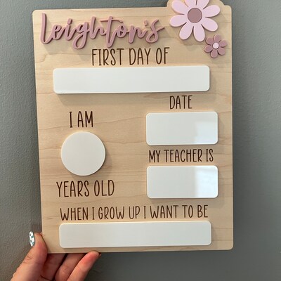First Day of School Wooden Sign Personalized Sign for First Day of ...