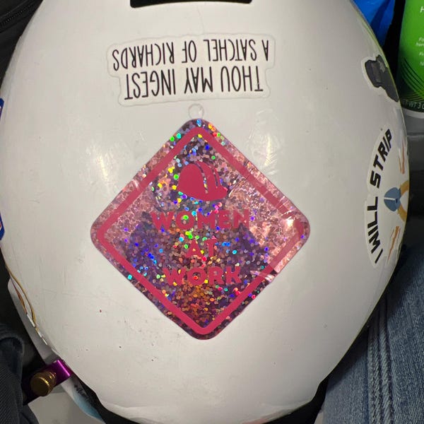 Sticker: "women at Work" Construction Site Sign --- Bar-b Barbara ...