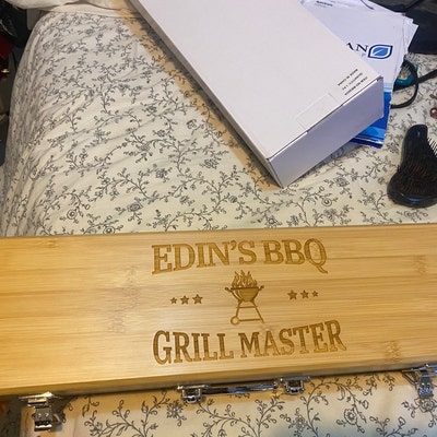 Personalized BBQ Set Fathers Day Gift Christmas Gift for Dad Engraved ...
