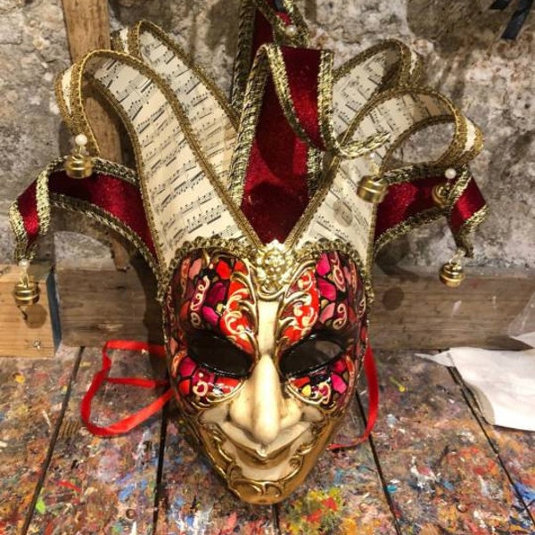 Venetian Jester Mask Handmade Mask Ornament Mask Not Wearable - Etsy