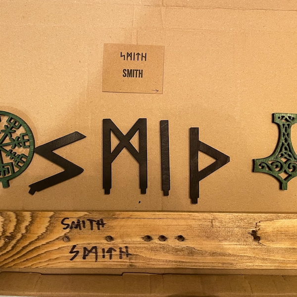 Personalized Rune Wood Sign | Norse Mythology Viking Gifts | Custom ...