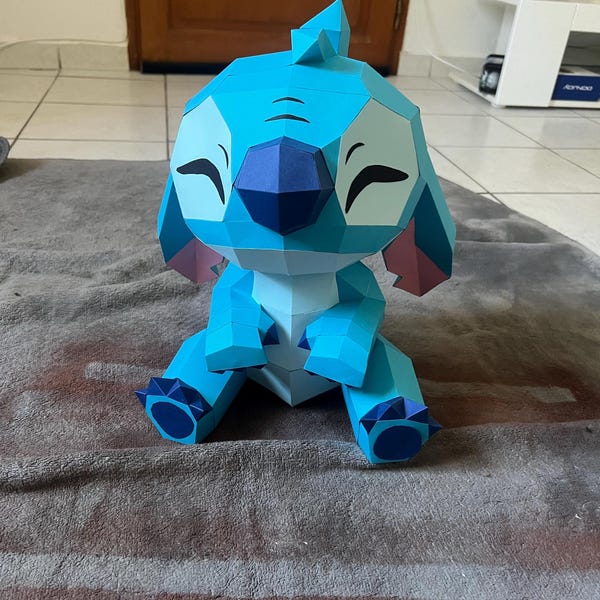 Stitch Papercraft 3D – Low Poly Template Pdf, Svg, Dxf | DIY Lilo ...