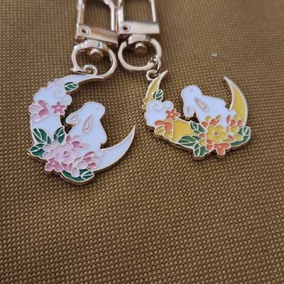Cute Enamel Sakura Rabbit Keychain & Phone Strap - Etsy