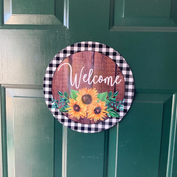 Sunflower Welcome Sign, Sunflower Decor, Rustic Welcome Signs, Rustic ...