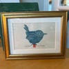 Blue Wren Wren, Original Linocut, Hand-pulled Print, Jenny Wren, Bird ...