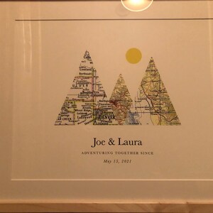 Adventure Together® Map Mountain Personalized Wedding Gift or - Etsy
