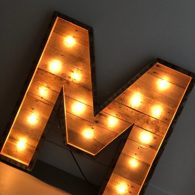 36 Standing Lighted Letter Large Lighted Letters Rustic Light up ...