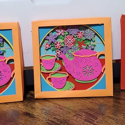 3D TEA PARTY SVG Shadow Box Svg Layered Cardstock Svg for Cricut for ...