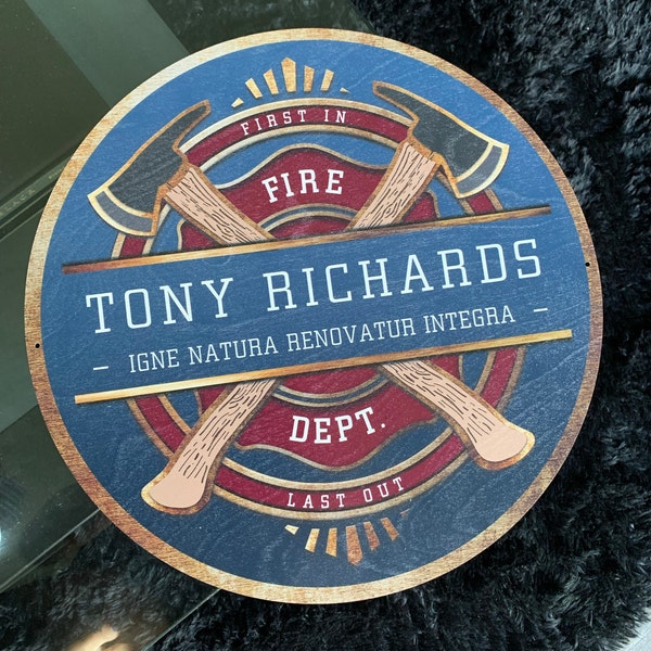 Firefighter Wood Sign - Fireman Sign, Custom Wood Sign, First Responder ...