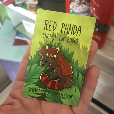 Red Panda Hard Enamel Pin Badge - Etsy