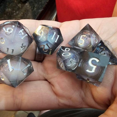Floating Green Pupil Dragon's Eye Liquid Core Dice Set - Etsy