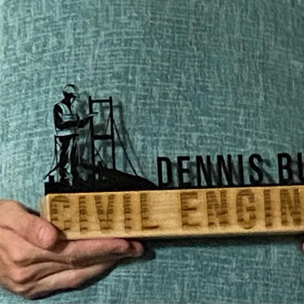 Custom Wooden Civil Engineer Desk Name Plate, Engineer Metal Nameplate ...