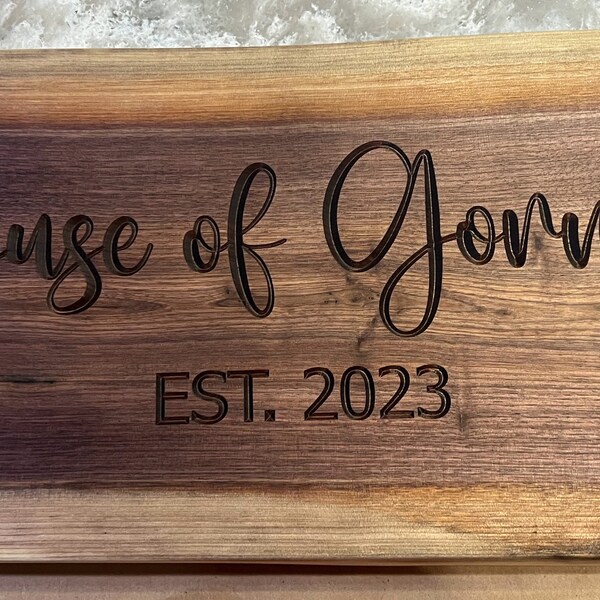 Personalized Walnut Name Sign: Rustic Live Edge Wood Decor - Etsy