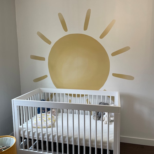 Large Full Size Painted Sun Removable Wall Decal / Oversized Sun Decal ...