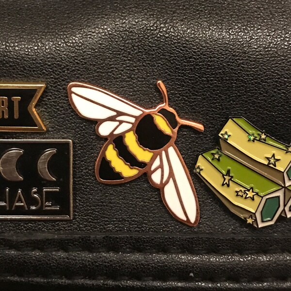 Honey Bee Enamel Pin CHARITY Lapel Pin Badge - Etsy