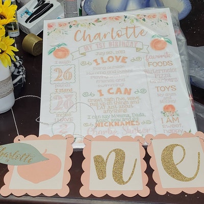 Peach First Birthday Chalkboard Sign Sweet as a Peach 1st - Etsy