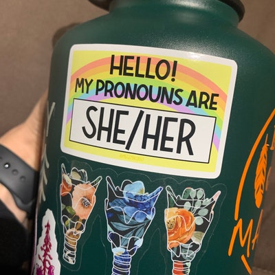SHE/HER Name-tag Sticker - Etsy