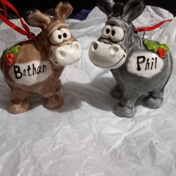 Name a Donkey Christmas Tree Bauble. Handmade Christmas Tree Decoration ...