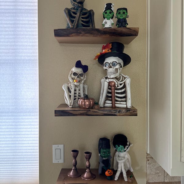 Hallway Floating Live Edge Wood Wall Shelves Rustic Wooden Entryway ...