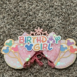 Birthday Girl Crown Ears, Mickey Ears, Minnie Ears, Birthday Ears ...