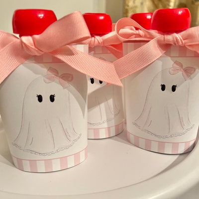 Watercolor Pink Girl Ghost Applesauce Pouch Halloween Printable ...