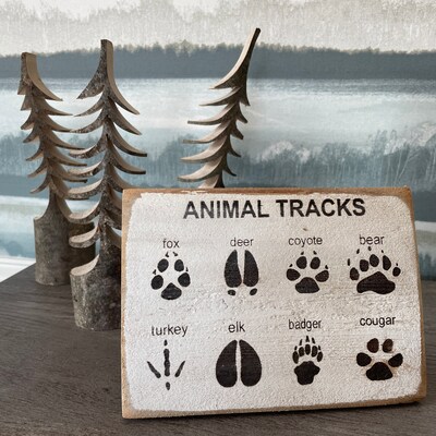 Animal Tracks Engraved Sign - Etsy