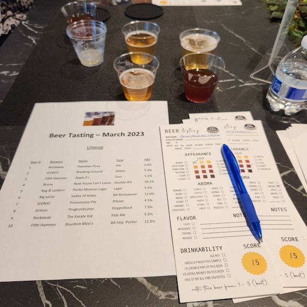 Beer Tasting Score Card - Beer Scorecard - Beer Rating - Beer Tasting ...