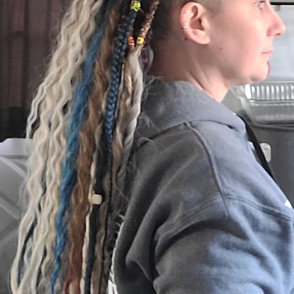 Synthetic Dreadlocks, Undine Set, Natural Light Brown, Ash Grey and ...