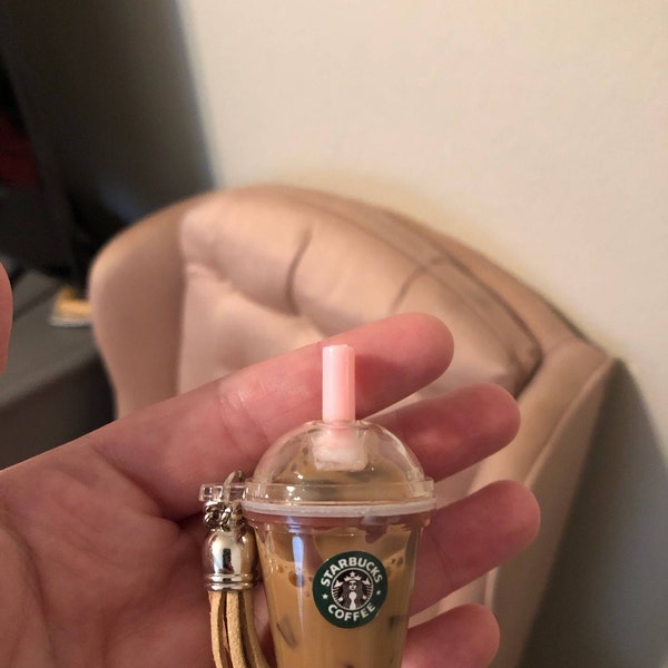 Mini Coffee Keychain //inspired Drink Keychain// Pink Drink Key Chain ...