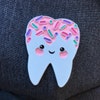 Pink Sweet Tooth Pin Hard Enamel Pin Cloisonné Tooth Lapel Pin Enamel ...