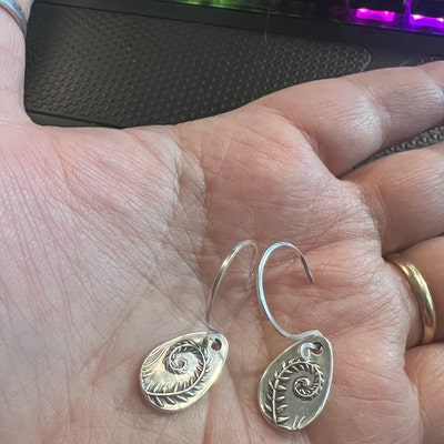Fiddleheads, Artisan PMC Jewelry, Fine Silver Fern Earrings ...