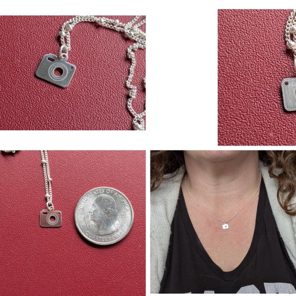Gold Camera Necklace Tiny Pendant Fun Jewelry Retro Camera Charm ...