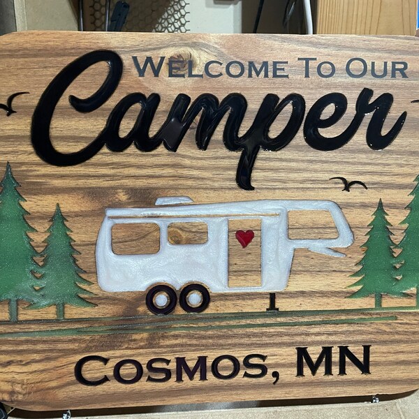 Fifth Wheel Camper SVG: Family Welcome Sign, RV Campsite (digital ...