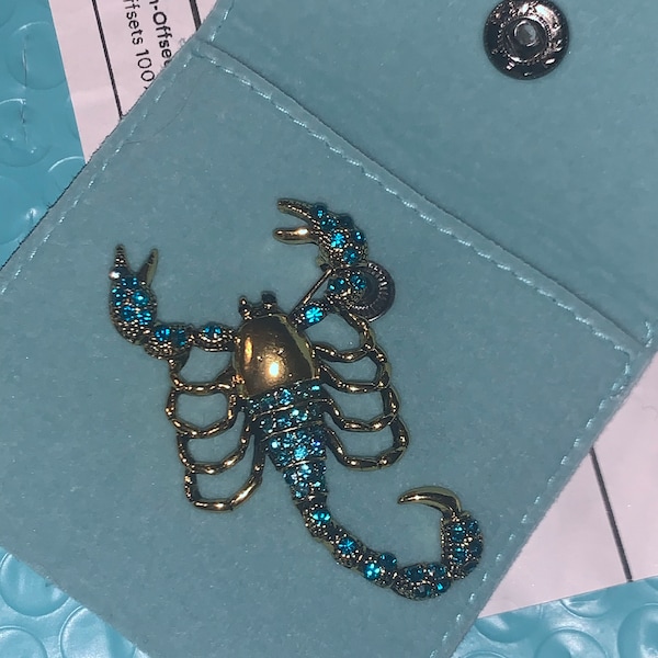 Blue Rhinestone Scorpion Brooch Pin (2.2"x1.2"), Perfect for Gifting - Etsy