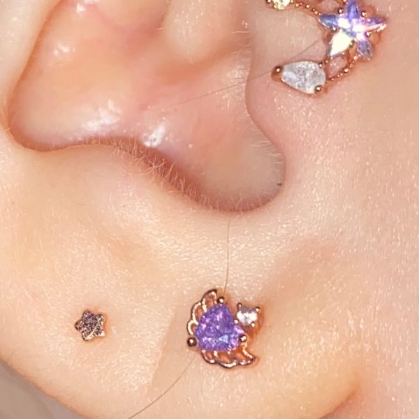 Heart Wing Cartilage Piercing: Surgical Steel Bar (16G/20G) - Etsy