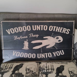 Voodoo Doll Sign, Scary Sign Decor, Haunted Sign Decor, Wood Scary ...
