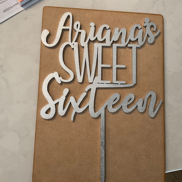 Custom Sweet Sixteen Cake Topper | Custom Acrylic Cake Topper | 16th ...