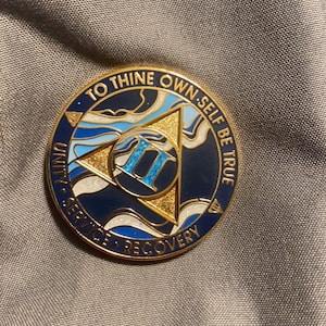 NA Clean Time Chip Black Silver Glitter Tri-plate Narcotics - Etsy