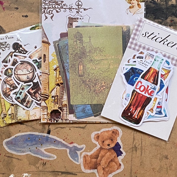 Stickers | Vintage Book Cover Sticker Vintage Background Paper Stickers ...