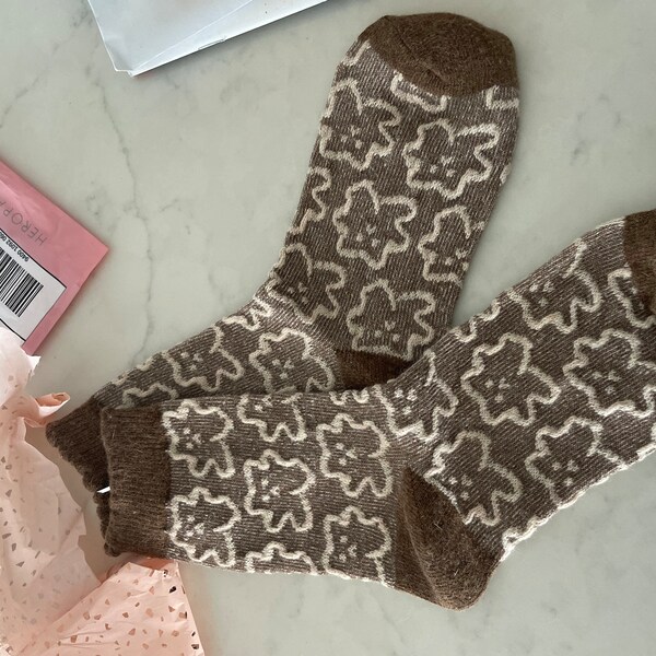 Gingerbread Bears Socks ~ Crew Socks ~ Perfect for Fall and Winter! - Etsy