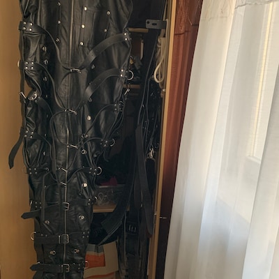 Real Leather Sleep Sack Body Bag Black Genuine Leather Bondage - Etsy