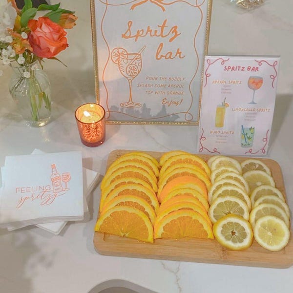 Aperol Spritz Bar Sign, Aperol Spritz Cocktail Print, Signature Drink ...