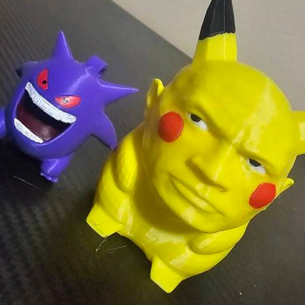 The "rockachu" Pikachu X the Rock 3D Printed Figure - Etsy