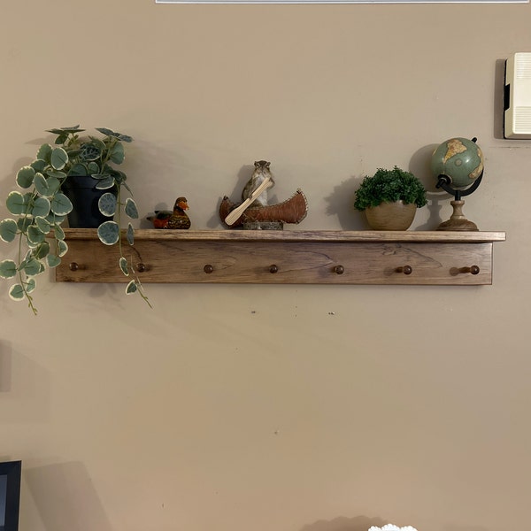 Shaker Peg Shelf, Peg Rack With Ledge, Pick Your Color and Size - Etsy