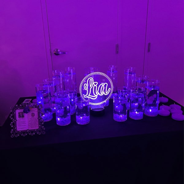 Custom Made LED Acrylic Light up Centerpieces - Create Your Own Logo or ...