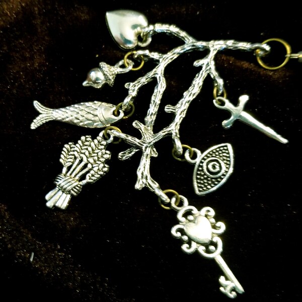 Cimaruta Italian Folk Magic Good Luck Charm w/ Column Beading: Pyrite ...