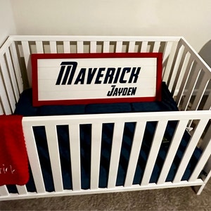 Wood Boy Crib Name Sign, Large Custom Baby Name Sign, Nursery Art Wall ...