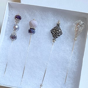 Gold Finished or Silver Plated 3 Inch Stick Pins Shades of | Etsy