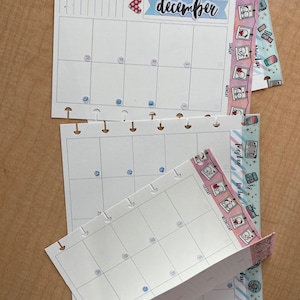 A6 Ring Month on 2 Pages Calendar Printable Ring Planner Insert PDF Simple Theme - Etsy