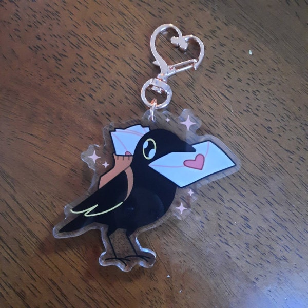 Acrylic Charm Walden the Crow With a Backpack From Realta, Deliverer of ...